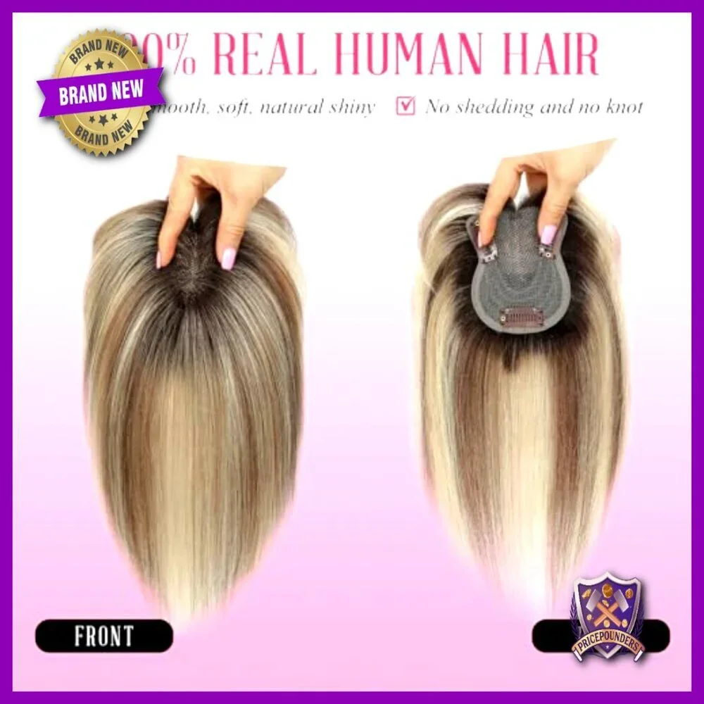 Accessories | Human Hair Topper With Bangs Swiss Lace Base Lightweight ...